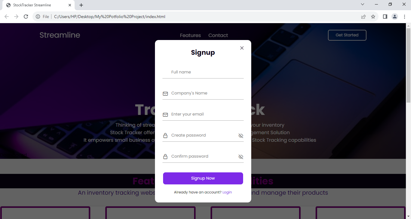 Streamline Stock Tracker